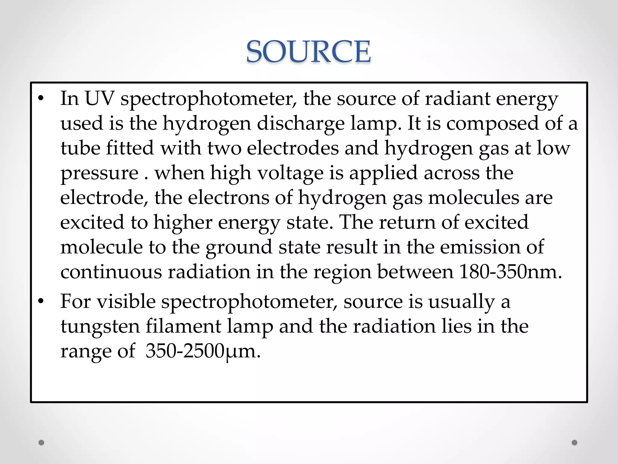 Instrumentation of uv visible spectroscopy | PPTX