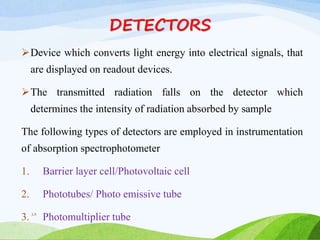 Instrumentation of uv spectroscopy | PPTX