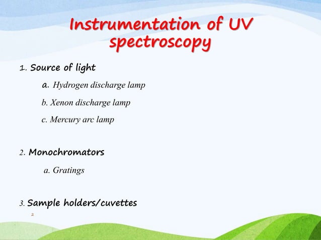Instrumentation of uv spectroscopy | PPTX | Chemistry | Science