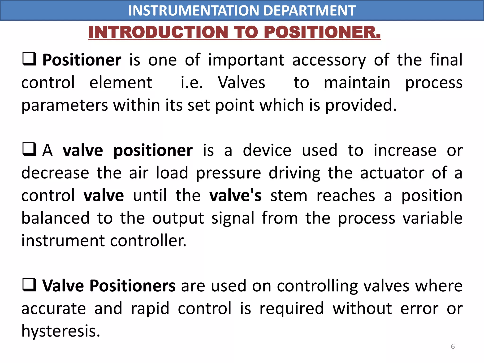 Instrumentation positioner presentation | PDF