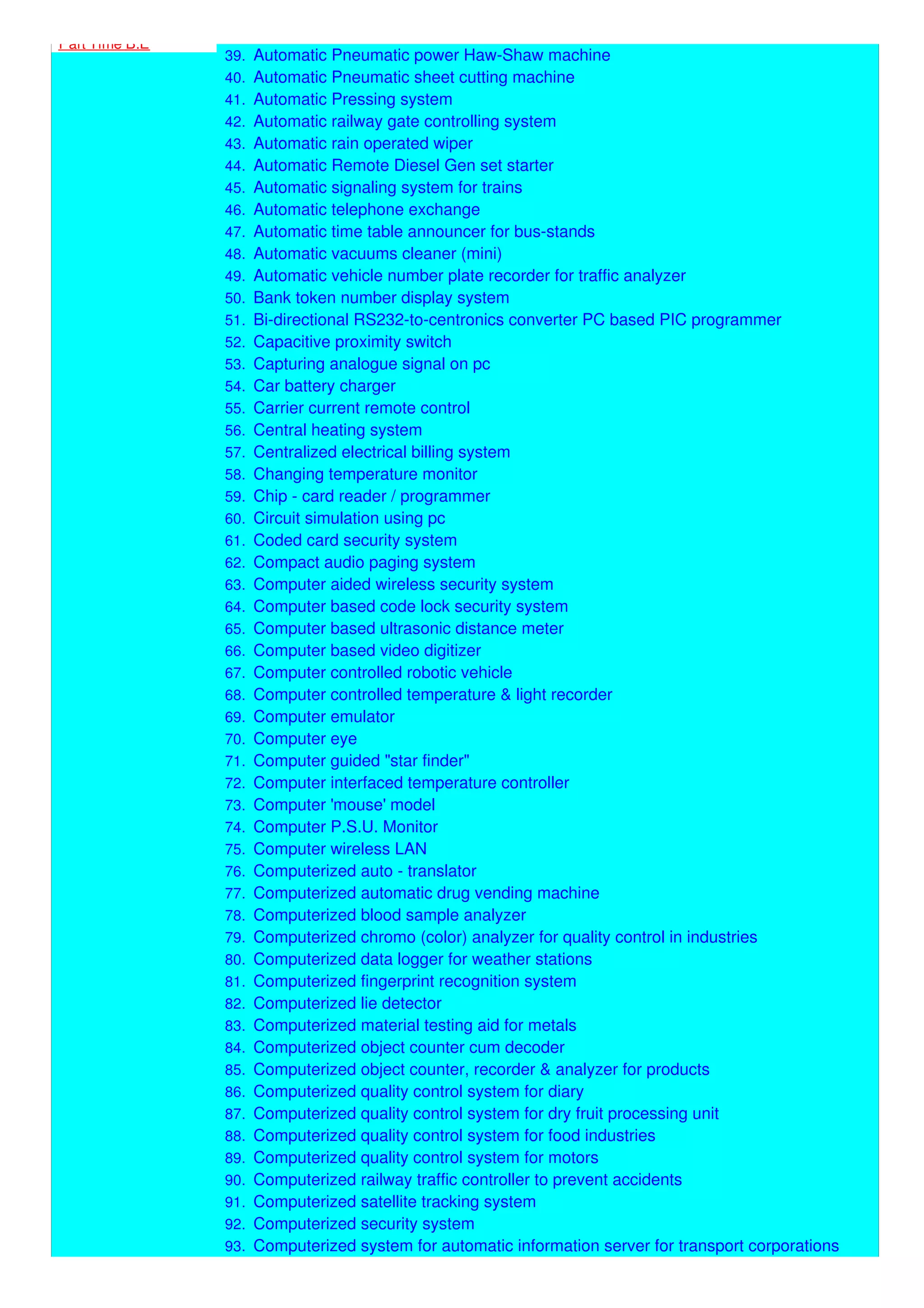 Instrumentation projects | PDF