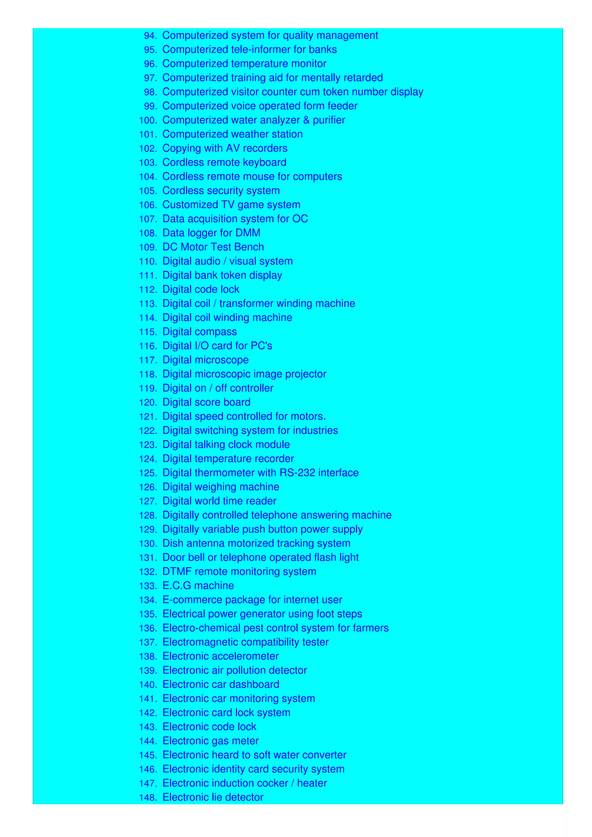 Instrumentation projects | PDF