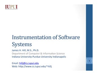 Instrumentation of Software Systems | PPT