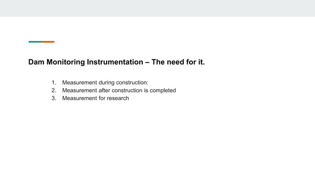 Instrumentation & Structural Monitoring of Dams | PPTX