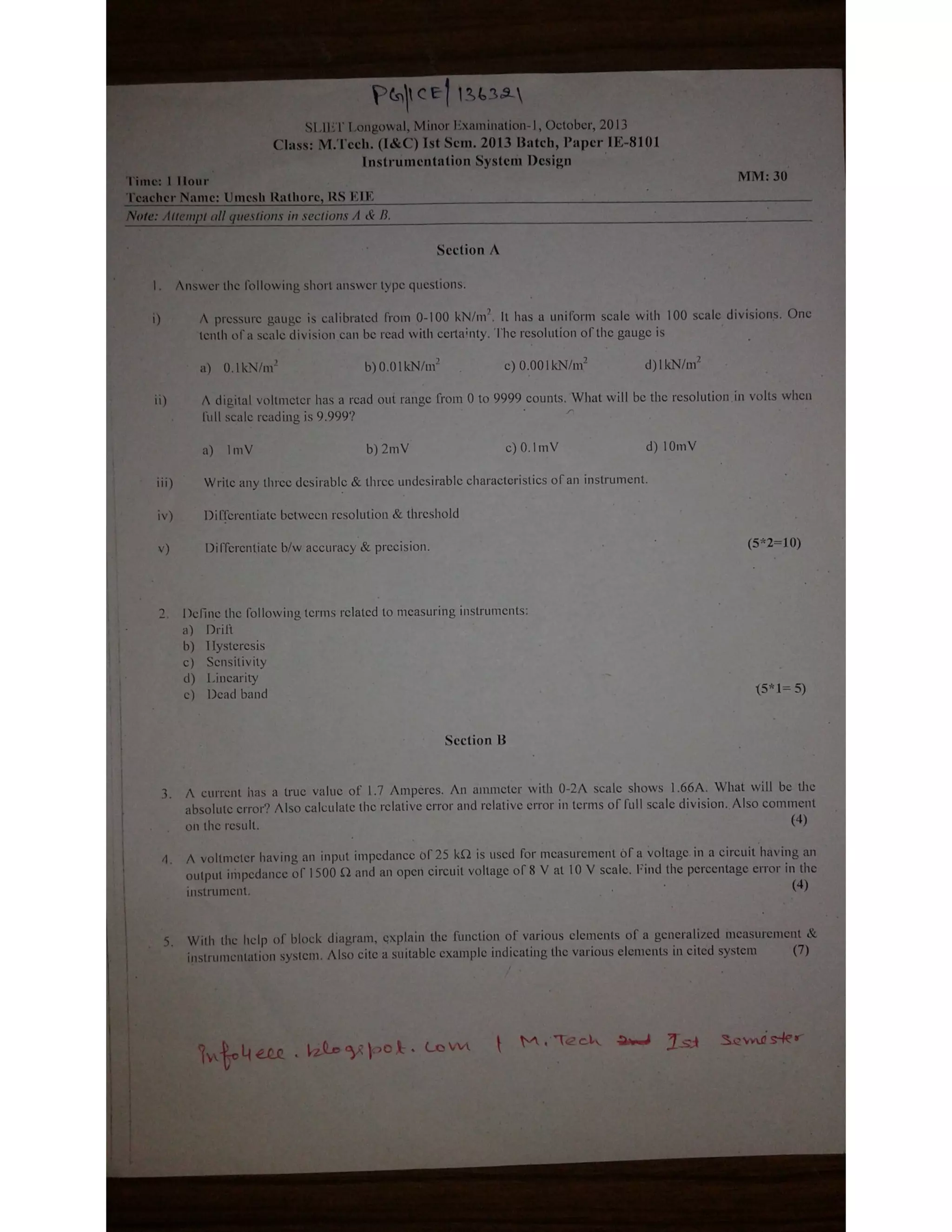 Instrumentation System Design JAN 2014 | PDF | College Education ...
