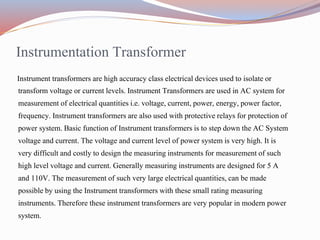 Instrumentation transformers, Types of Instrumentation Transformer ...