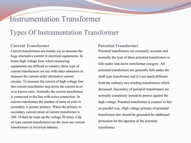 Instrumentation transformers, Types of Instrumentation Transformer ...