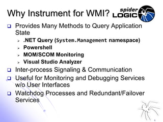 Application Instrumentation with WMI | PPT
