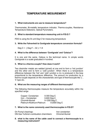 Basic Instrument Presentation ( pressure ) | PDF