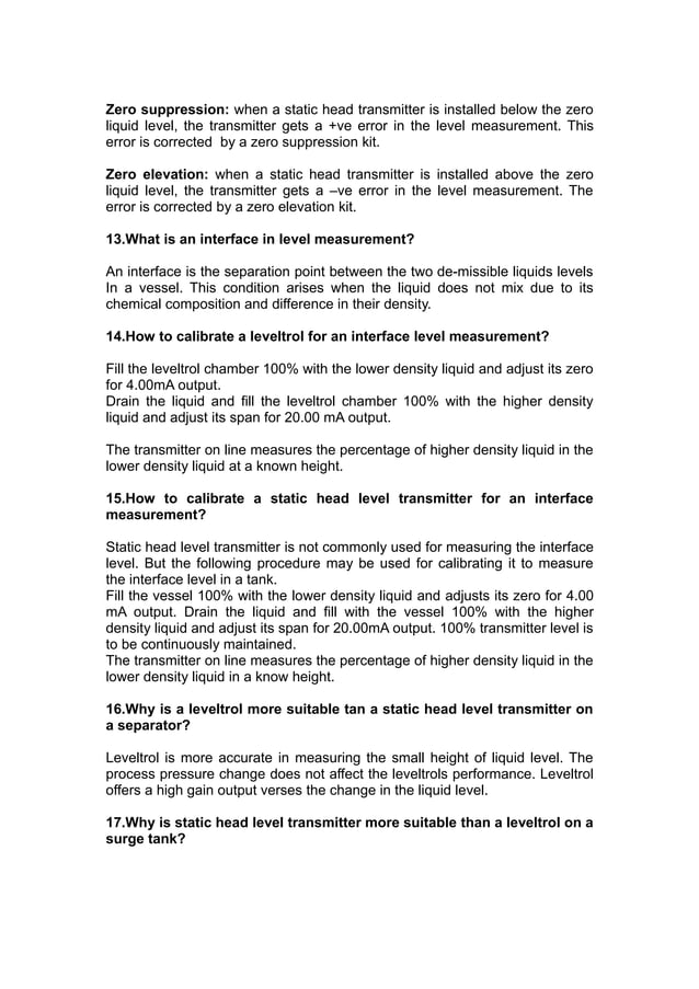 Basic Instrument Presentation ( pressure ) | PDF