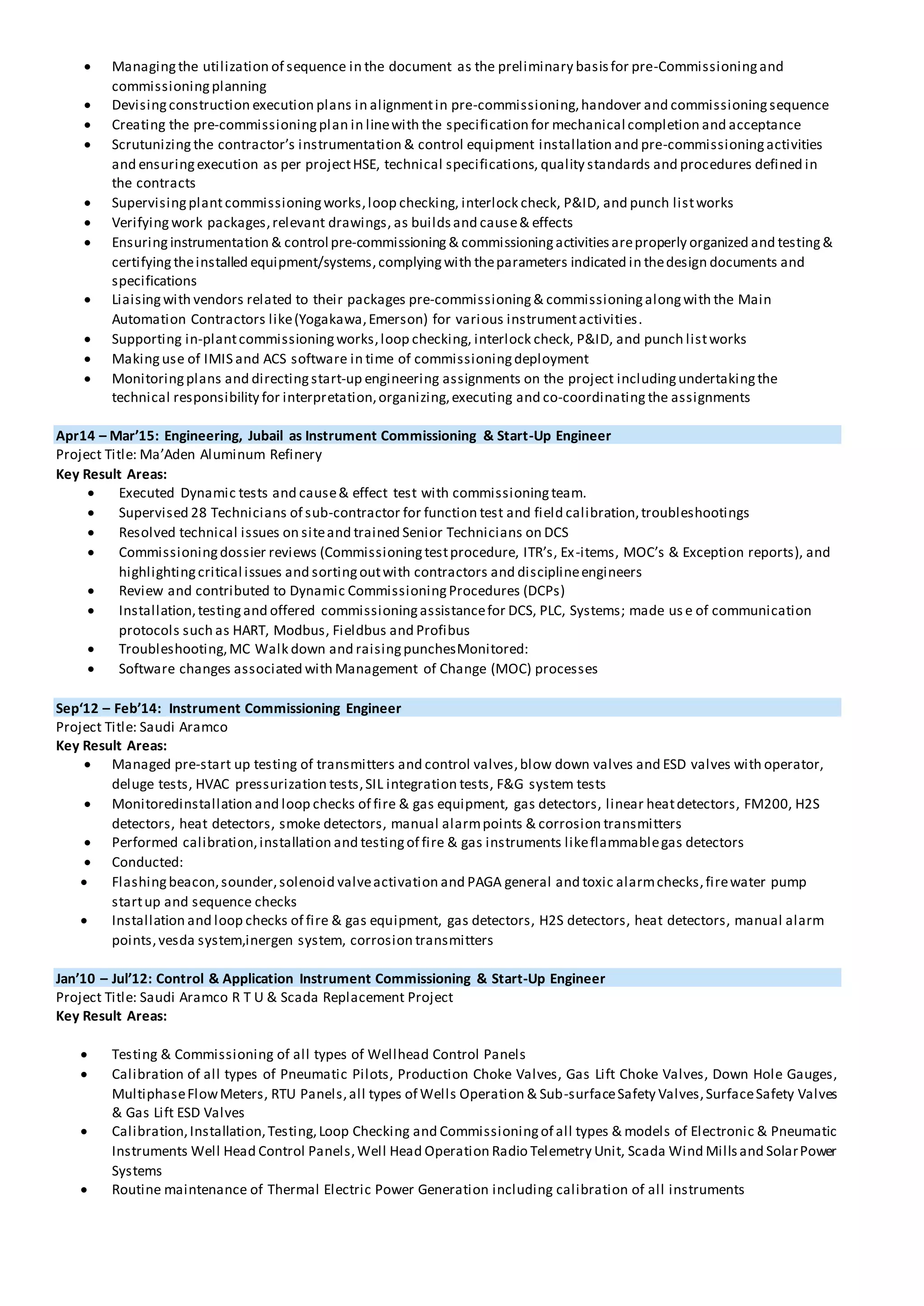 instrument engineer shuaibah power plant cems turbine | DOCX