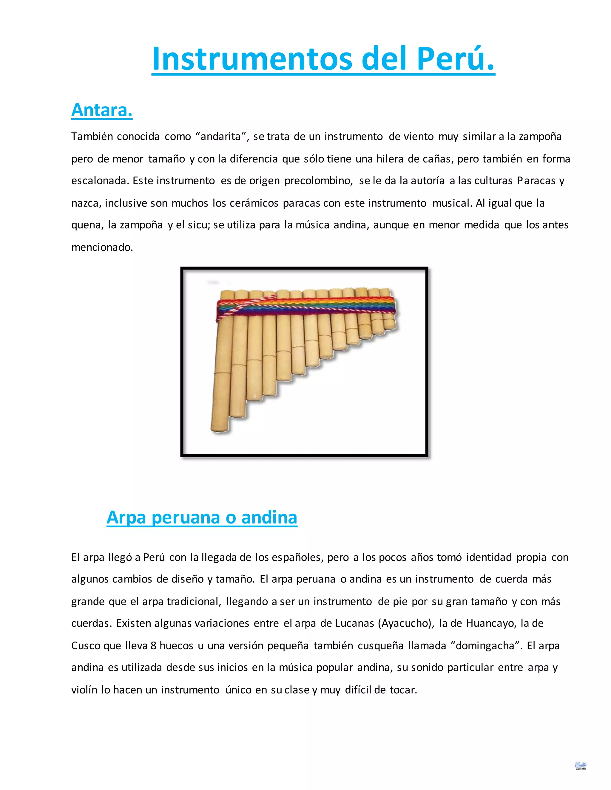 Instrumentos Musicales del Perú | PDF