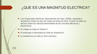 MAGNITUDES ELECTRICAS | PPTX