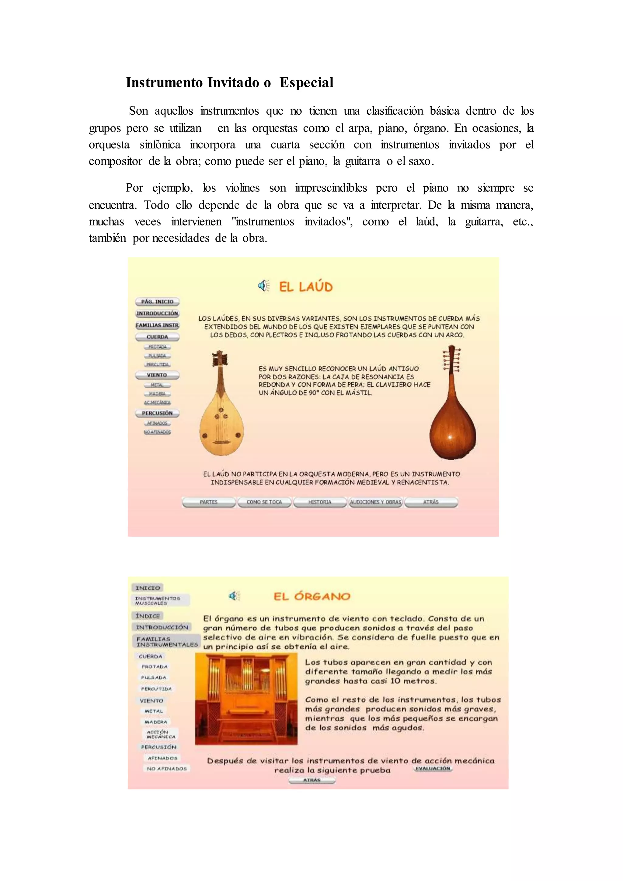 Instrumentos musicales y su clasificacion | DOCX | Classical Music | Music