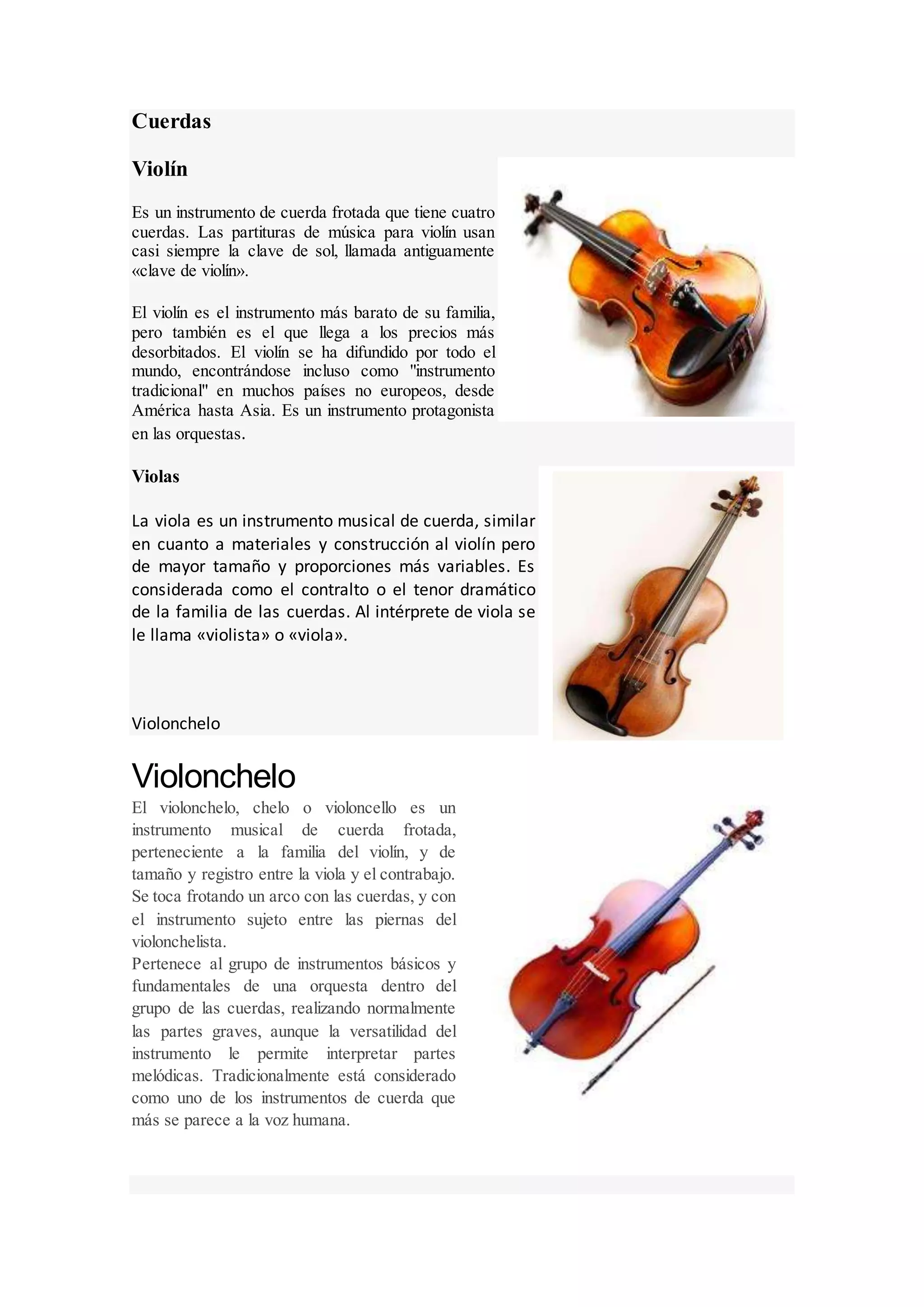 Instrumentos musicales y su clasificacion | DOCX | Classical Music | Music