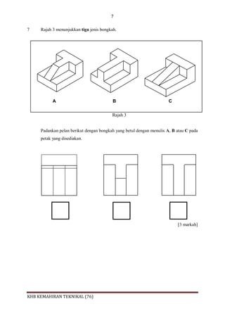 Instrument pentaksiran tingkatan 3 (pt 3) Kemahiran Hidup Bersepadu-Kemahiran Teknikal | PDF