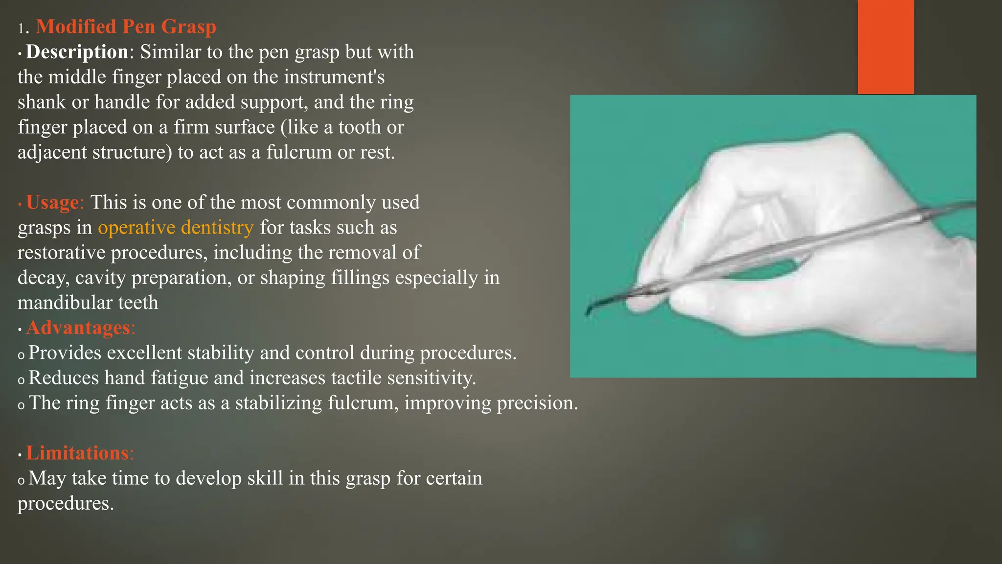 Instruments and its use in operative dentistry | PPTX