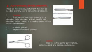 Instruments and its use in operative dentistry | PPTX