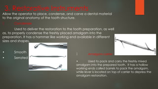 Instruments and its use in operative dentistry | PPTX