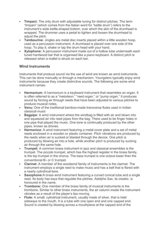 Instruments and Their Names: A Musical Journey for Kids | DOCX