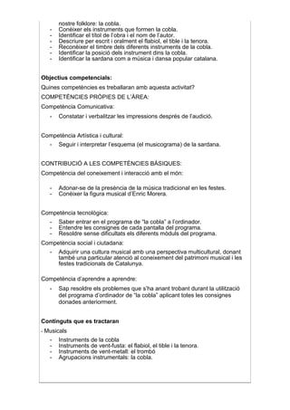Instruments De Vent Fusta. La Cobla | PDF