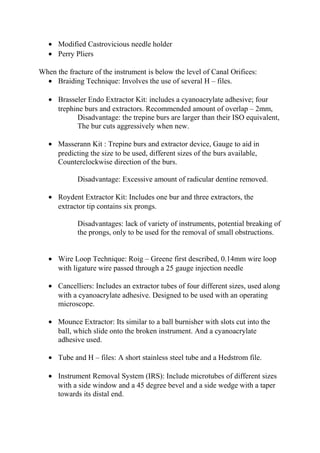 Instrument separation | DOC | Dental Health | Diseases and Conditions