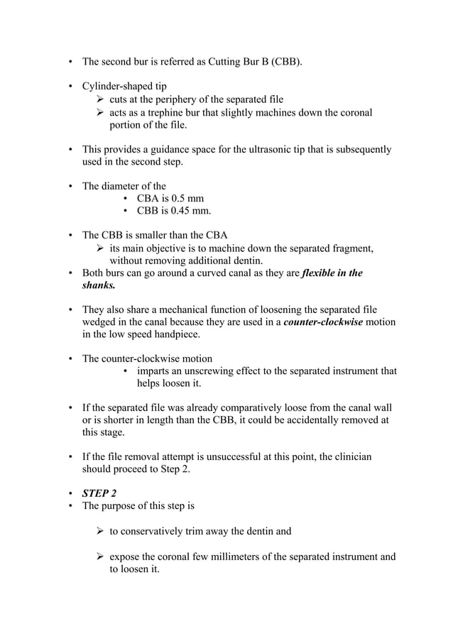 Instrument separation | DOC | Dental Health | Diseases and Conditions
