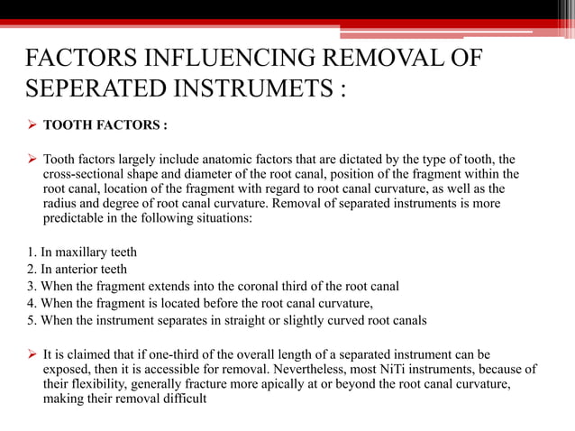 Instrument seperation and its management | PPTX | Dental Health ...