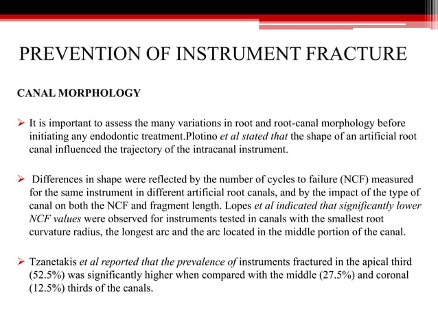 Instrument seperation and its management | PPTX | Dental Health ...