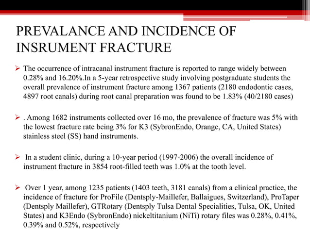 Instrument seperation and its management | PPTX | Dental Health ...
