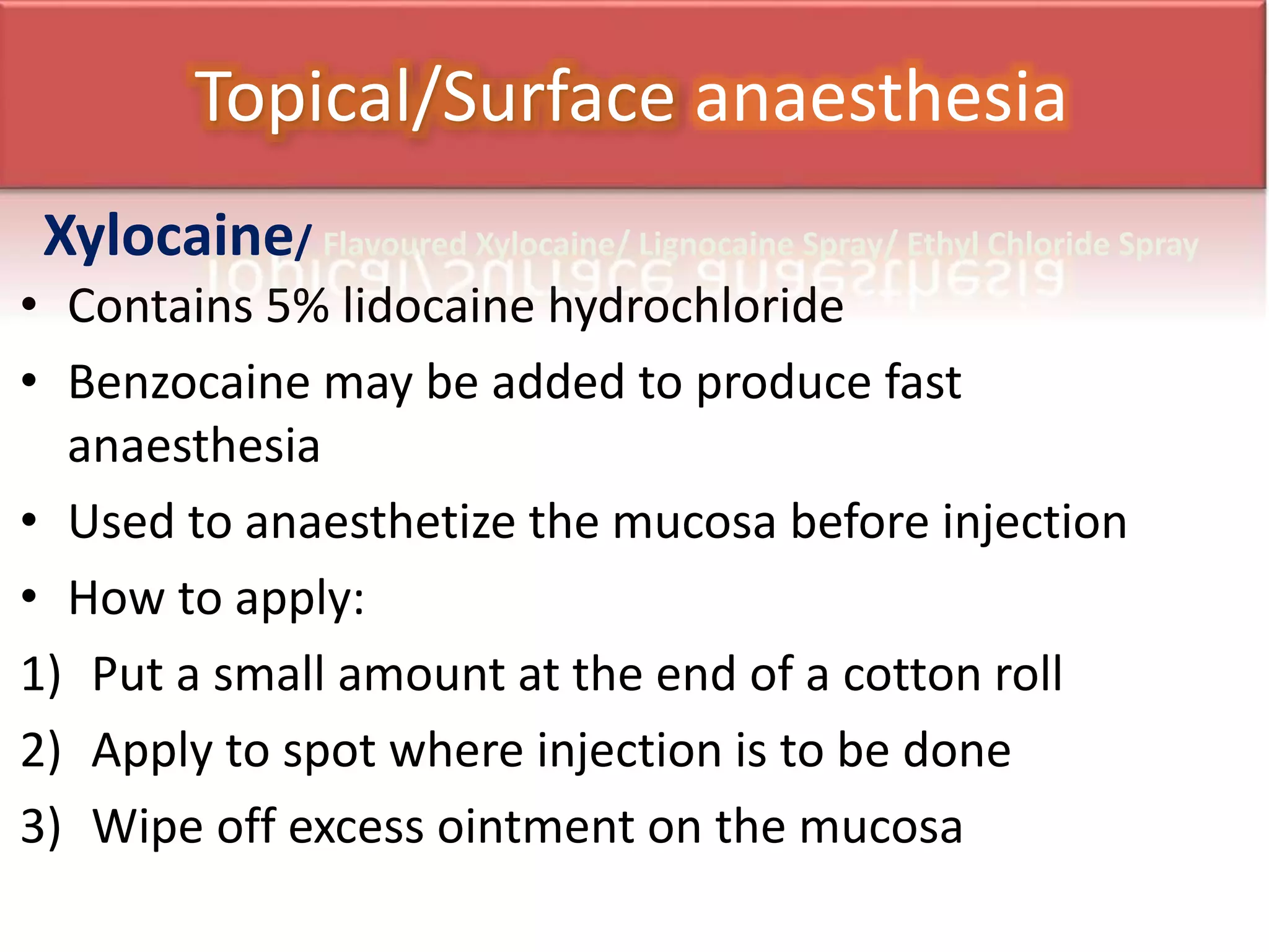 Instruments in Local Anesthesia | PPTX