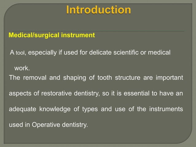 INSTRUMENTS in operative dentistry.pptx | Oral care | Personal Care