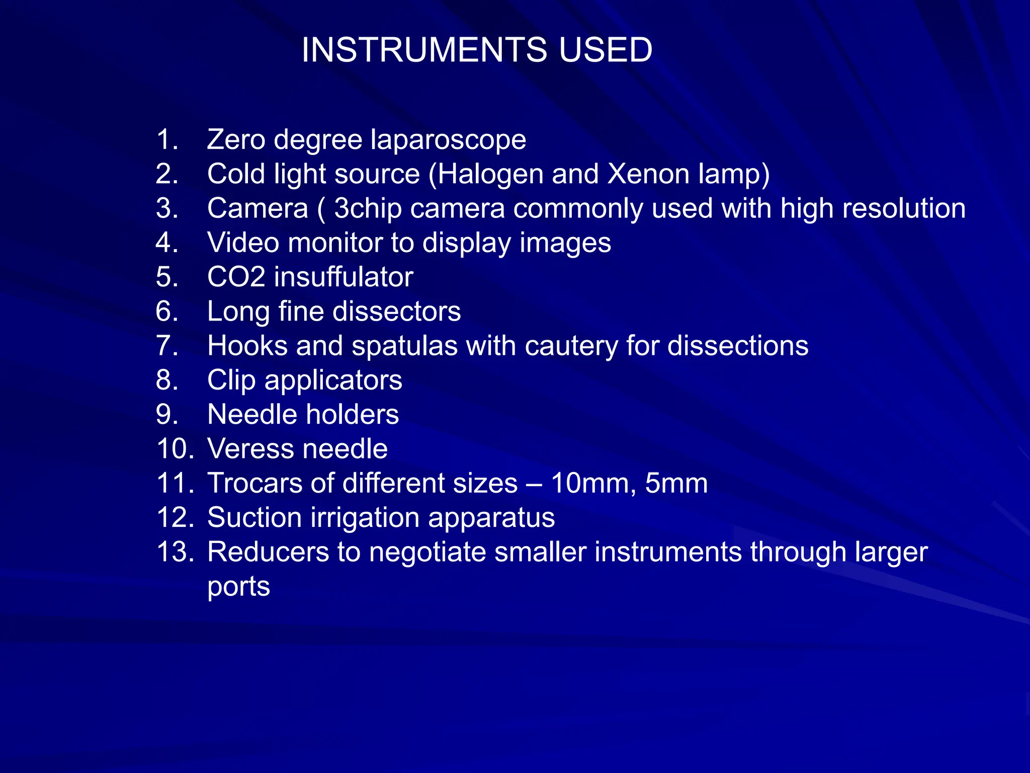 Instruments used in Laparoscopic surgery.pptx | Surgery | Medical Health