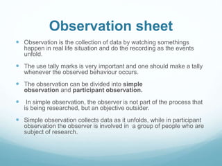 Instruments of data collection | PPTX