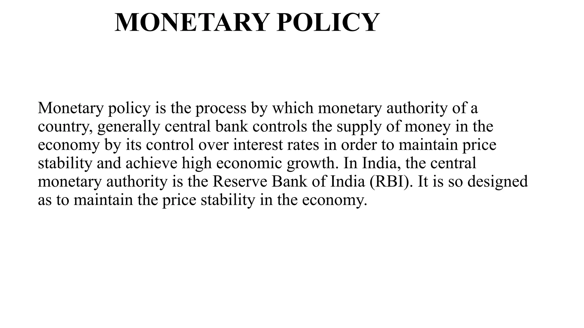 Instruments of monetary control | PPTX