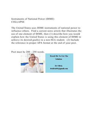 Instruments of National Power (DIME)COLLAPSEThe United State.docx
