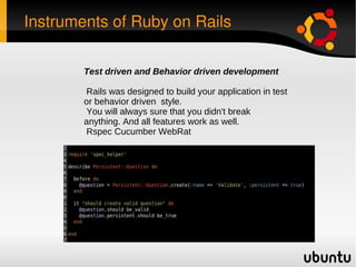 Instruments ruby on rails | ODP