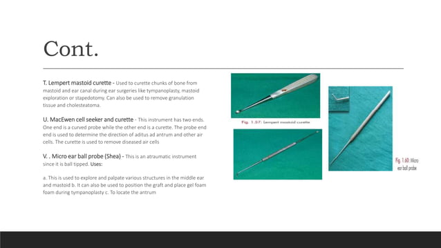 Instruments used in ear surgeries (1).pptx | Ear, Nose and Throat ...