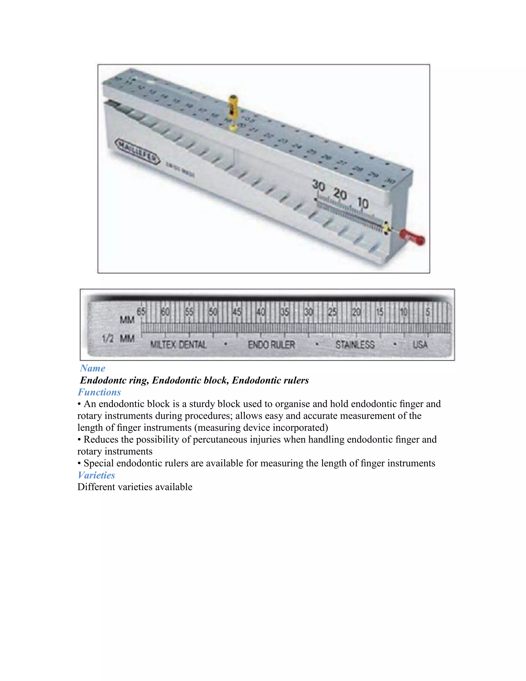 Instruments used in endodontic treatment | DOCX