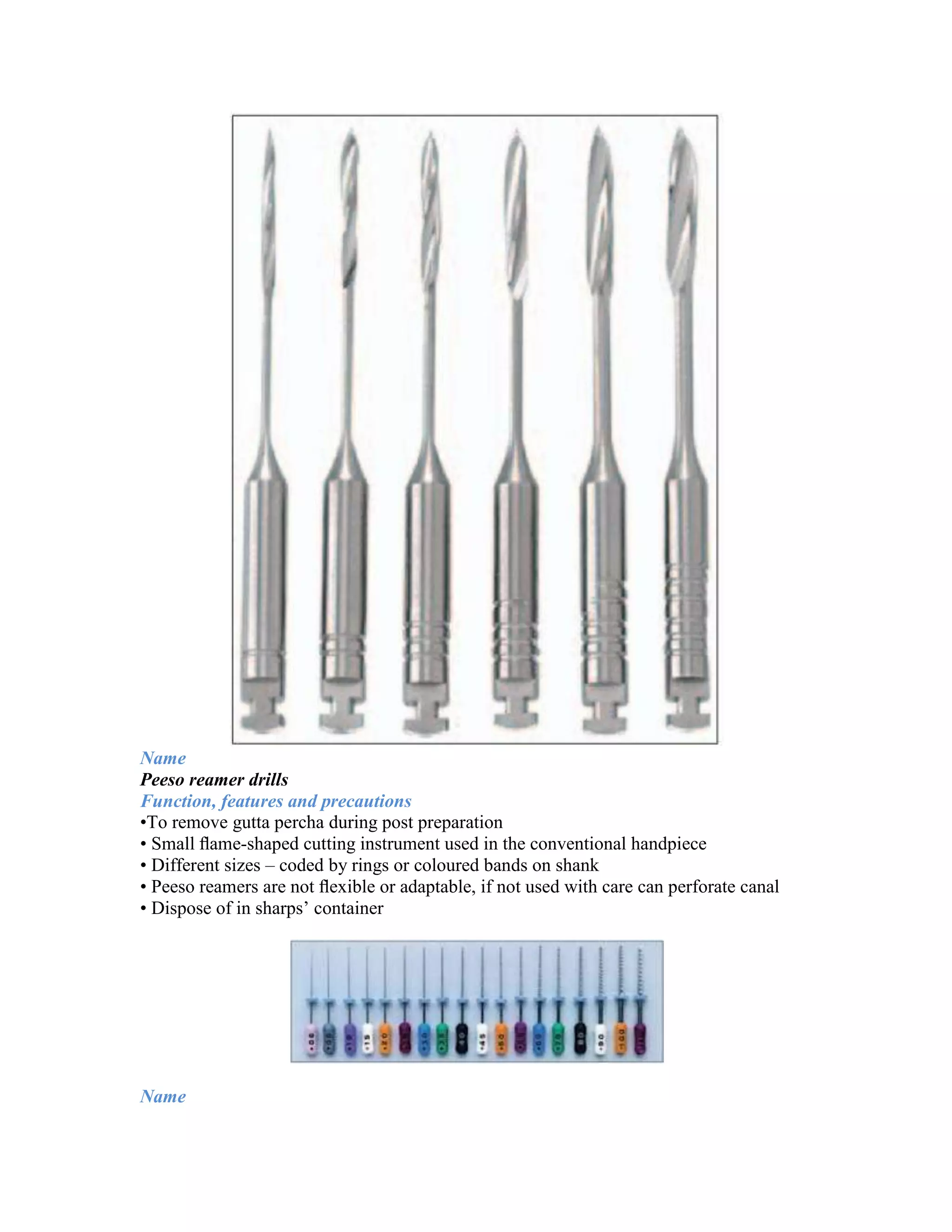 Instruments used in endodontic treatment | DOCX