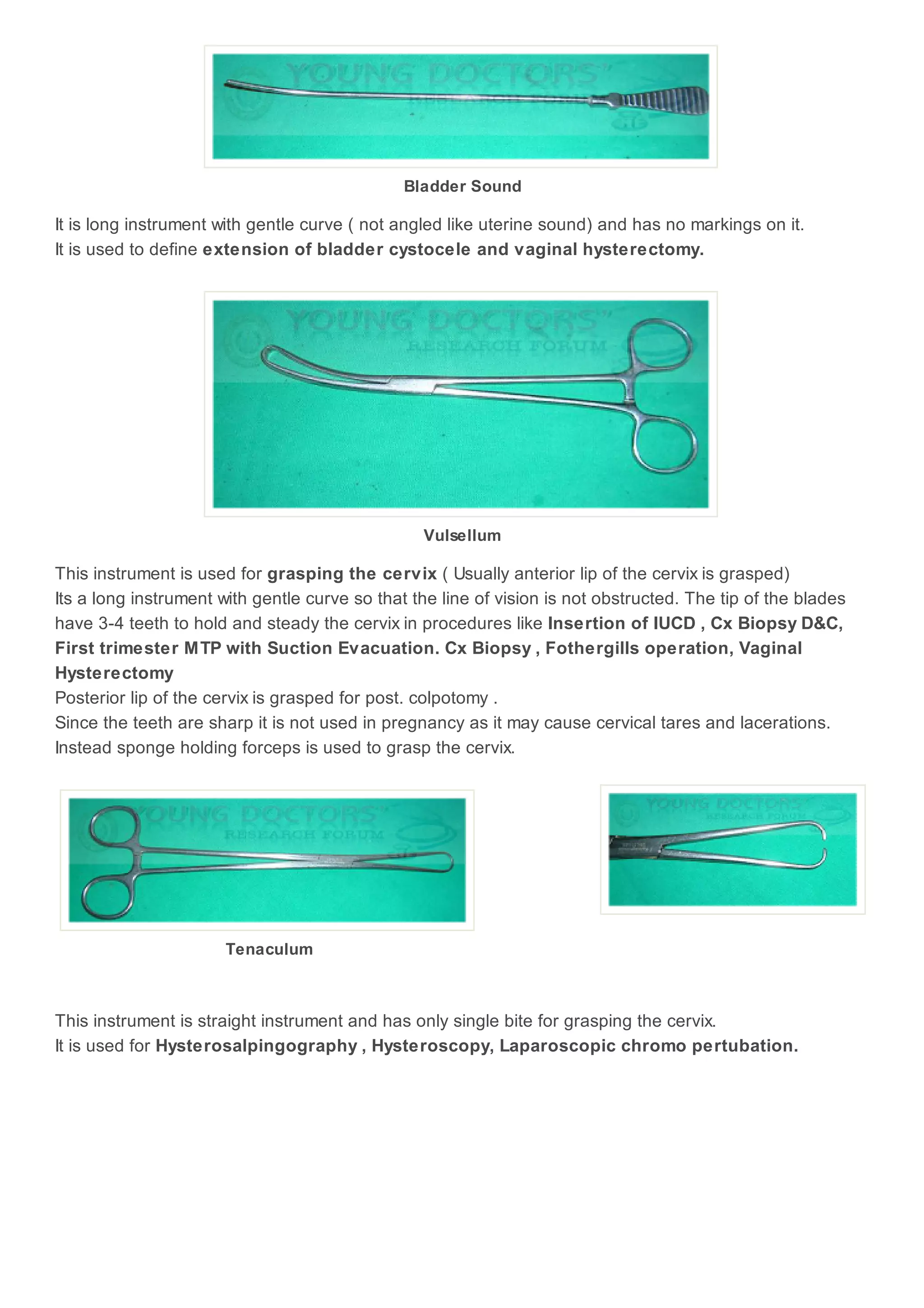 Instruments used in gynecology and obstetrics ~ young doctors research ...