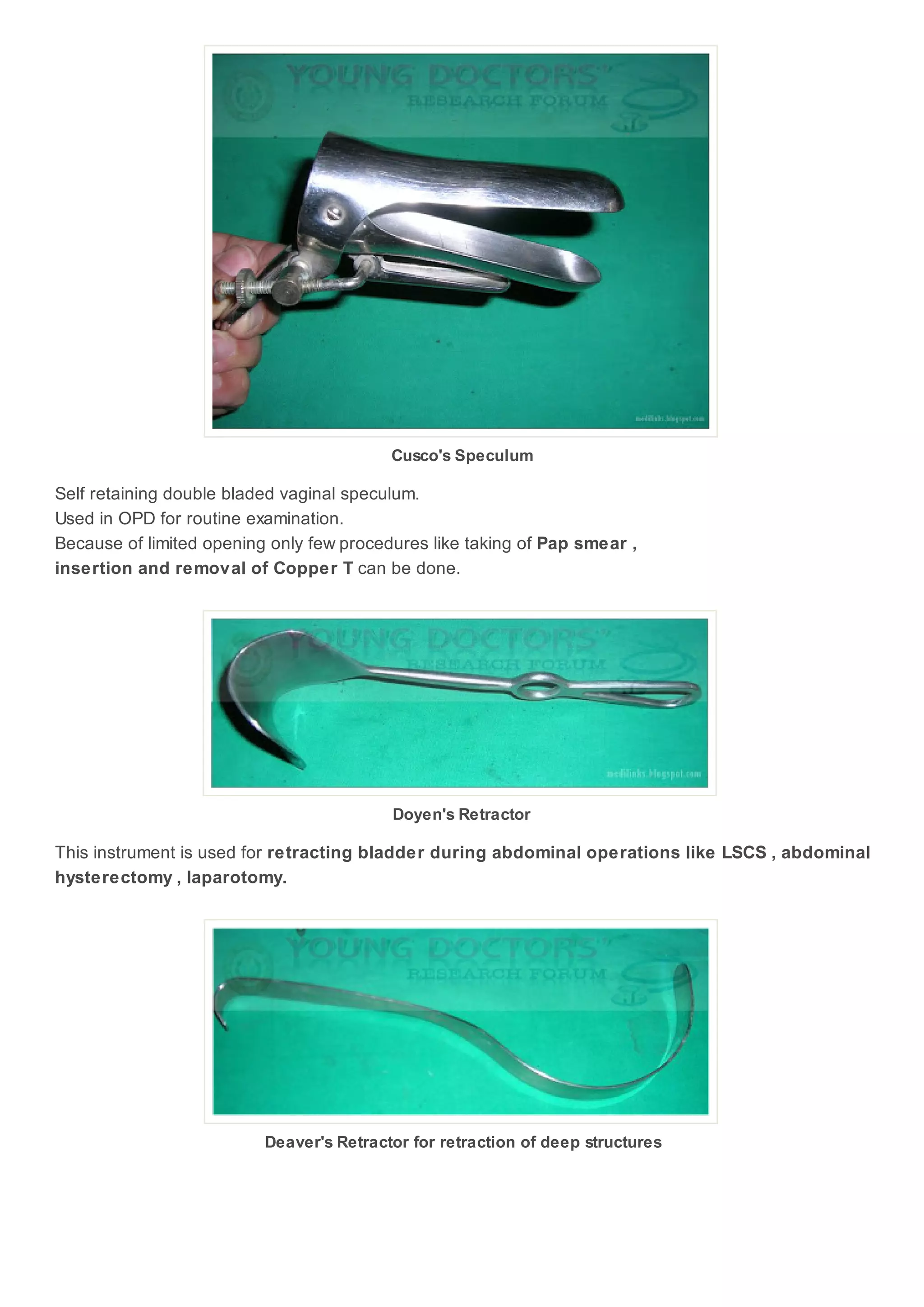 Instruments used in gynecology and obstetrics ~ young doctors research ...