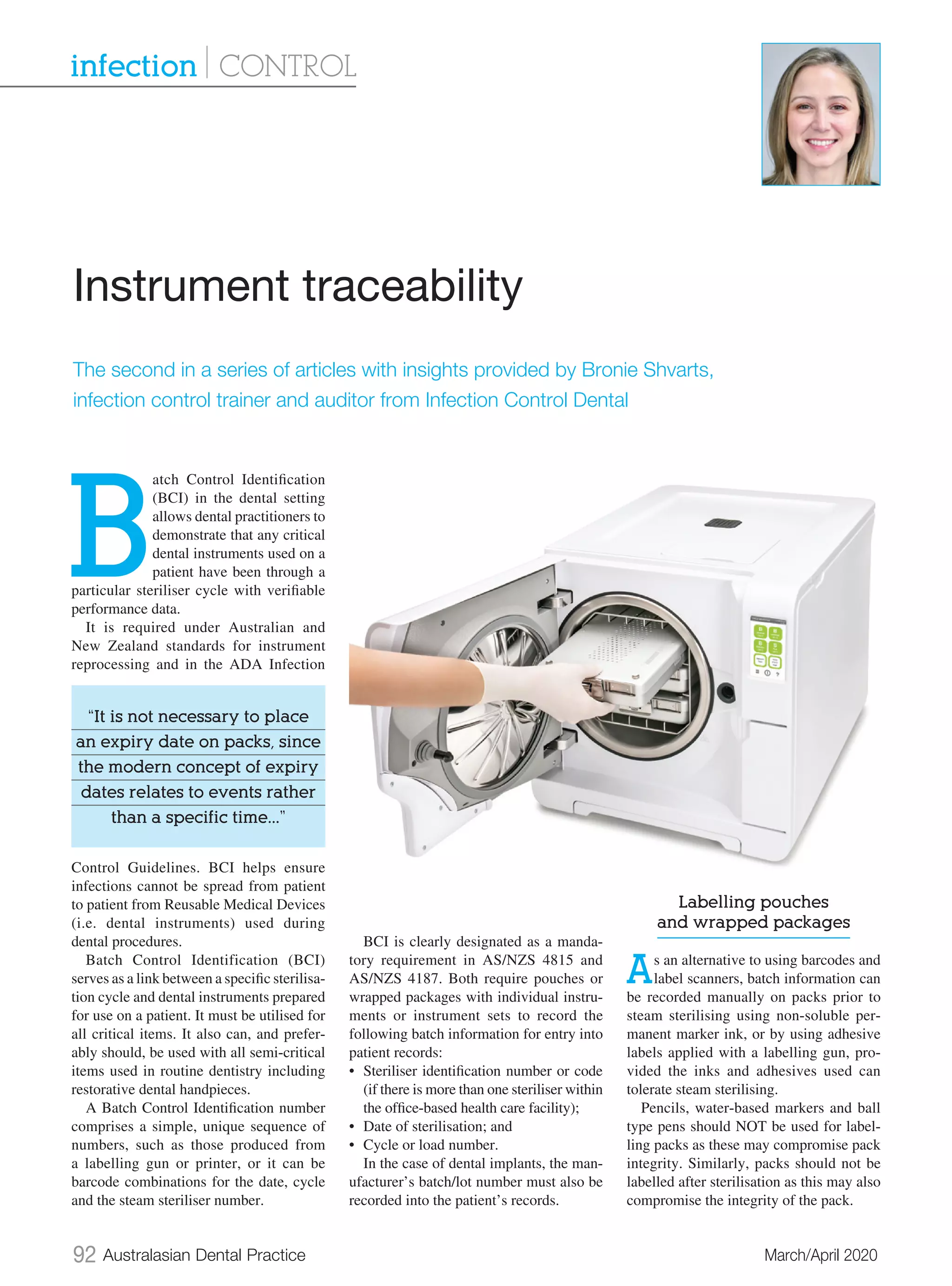Dental Instrument traceability procedures | PDF