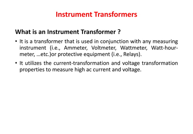 Instrument Transformers | PPT