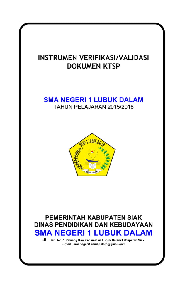 Instrument verifikasi validasi ktsp sman 1 ld 2 | PDF