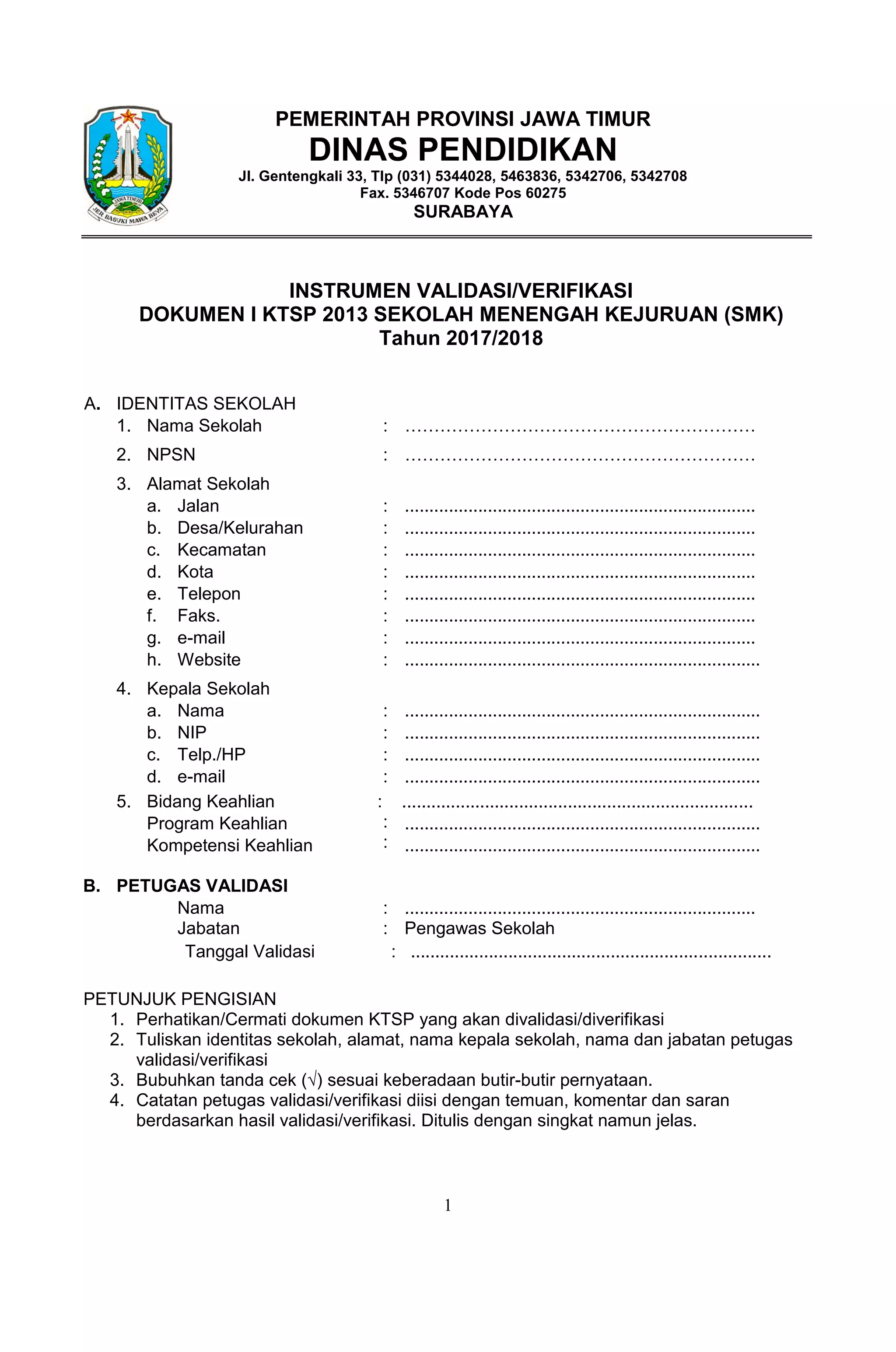 Instrumen validasi. smk ktsp 2013 | PDF