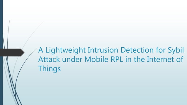 Security of RPL in IoT | PPT
