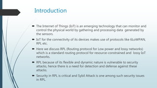 Security of RPL in IoT | PPT
