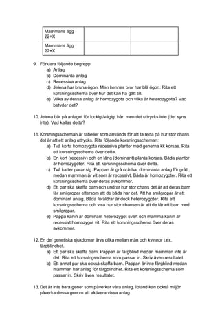 Instuderingrsfrågor - Genetik (2).docx