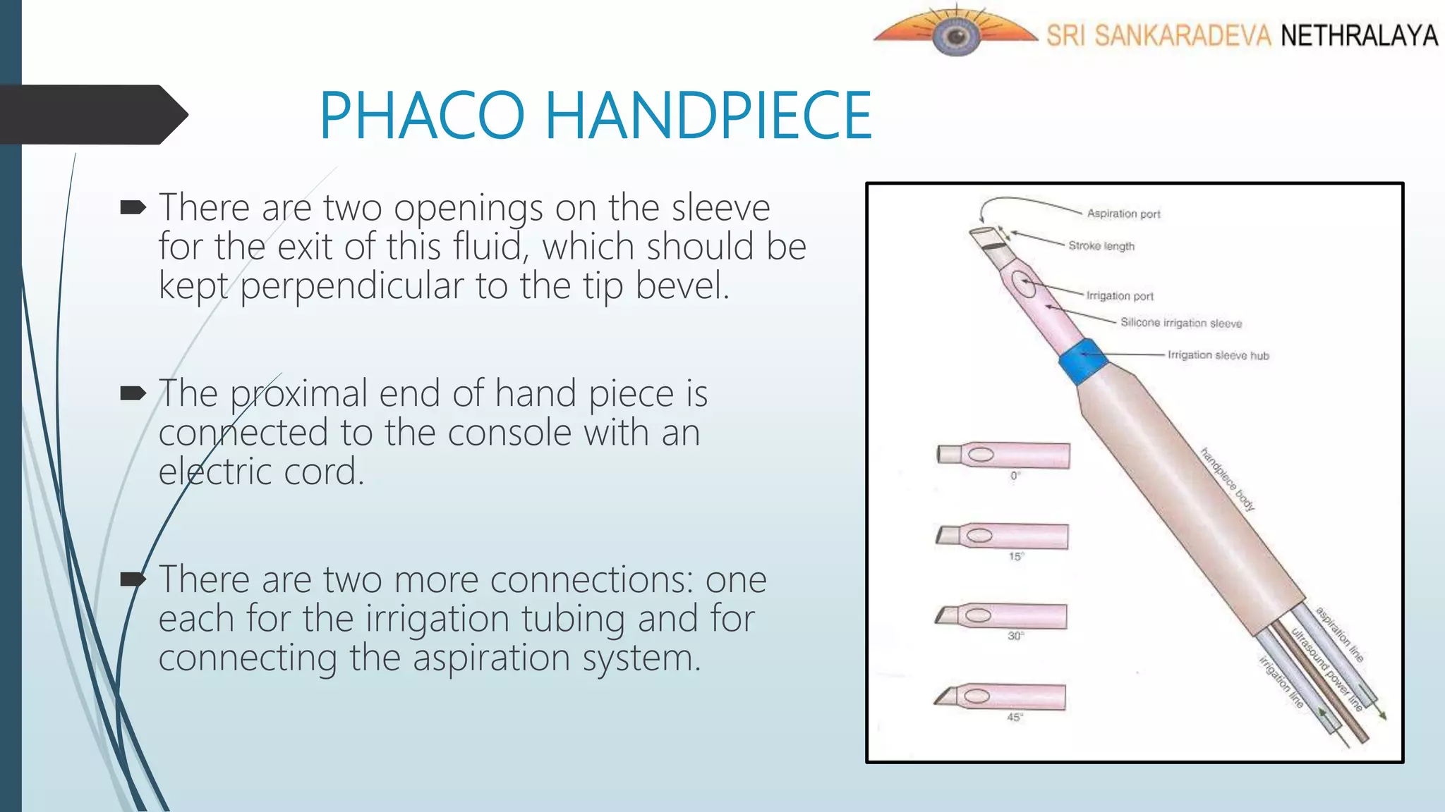 Instumentation and machines in phacoemulsification | PPTX